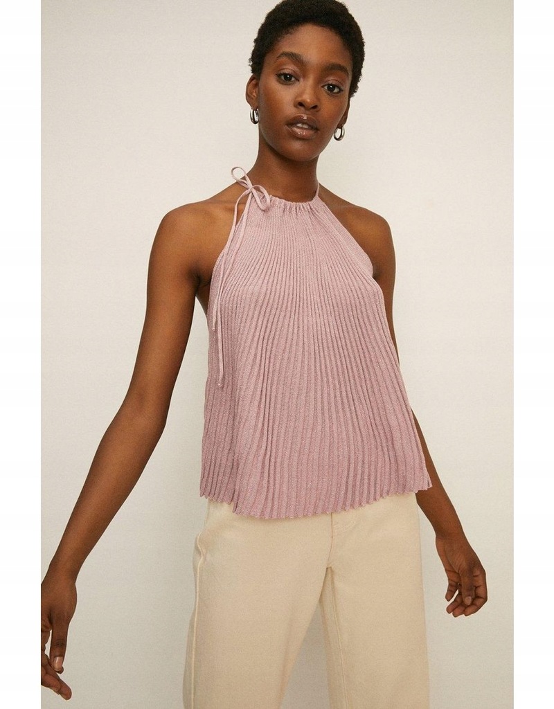 OASIS TOP DAMSKI BŁYSZCZĄCY RÓŻOWY PROSTY M YFP - 13725808189 ...