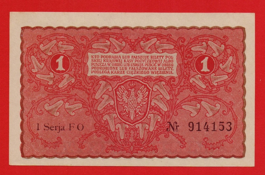 1 marka 1919 rok I serja FO Miłcz.23c stan 1 UNC - 15002837081 ...