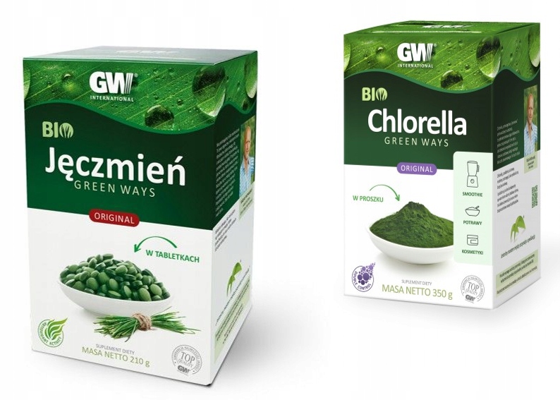 CHLORELLA BIO + JĘCZMIEŃ BIO Green Ways + miarka - 12878184686 ...