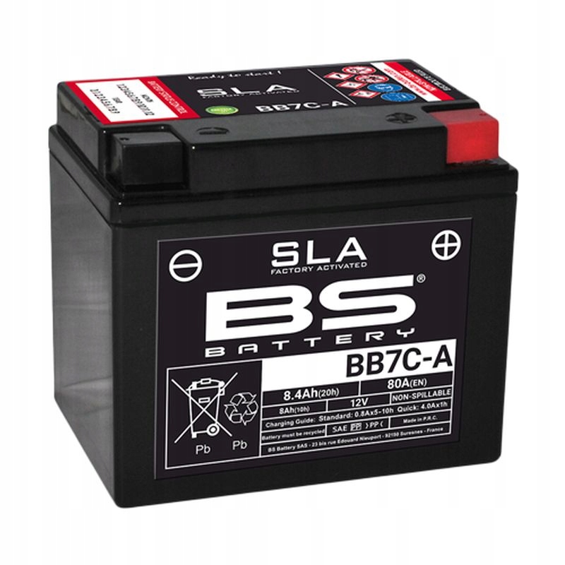 Akumulator BS Battery YB7C-A 8Ah bezobsługowy 80A - 15028590367 ...