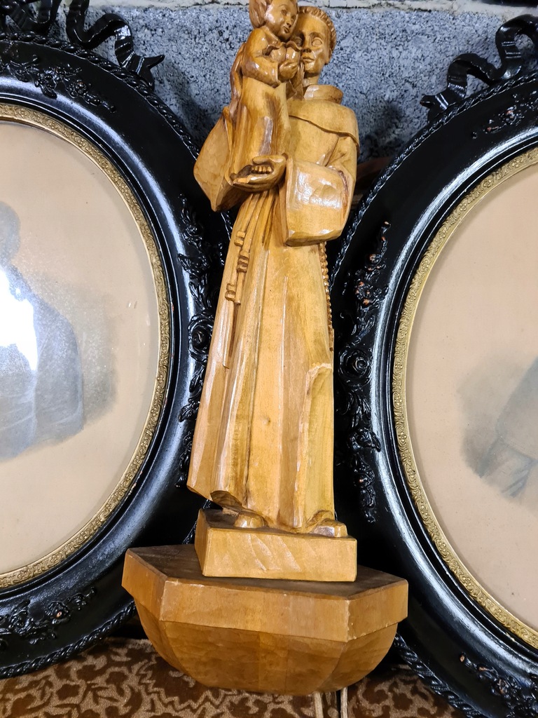 Stara Piękna Rzeźba Drewno św. Antoni -religia - 14826592253 ...