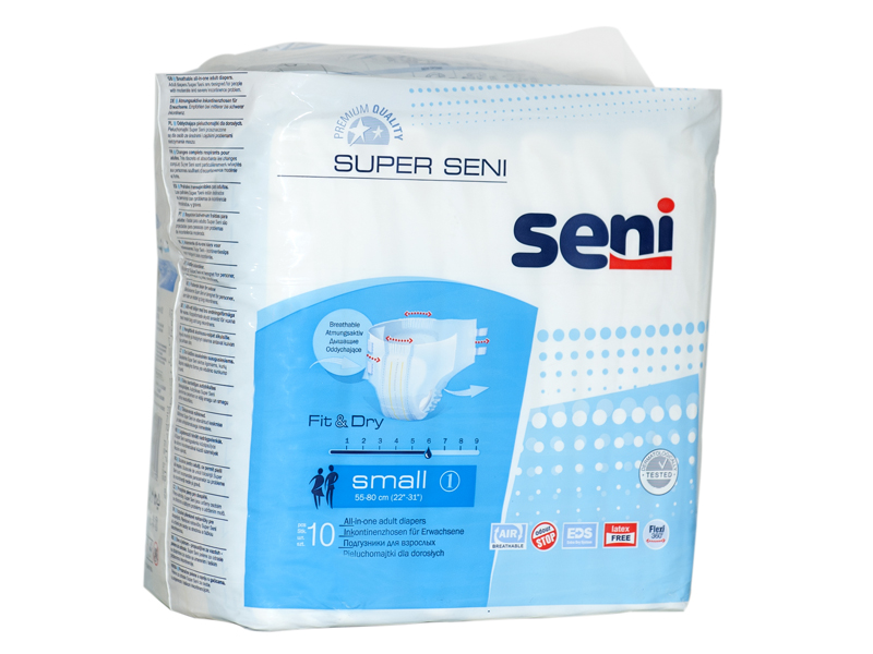 PAMPERSY DLA DOROSŁYCH SUPER SENI 1 S 10 szt. - 6460485725 - oficjalne archiwum Allegro