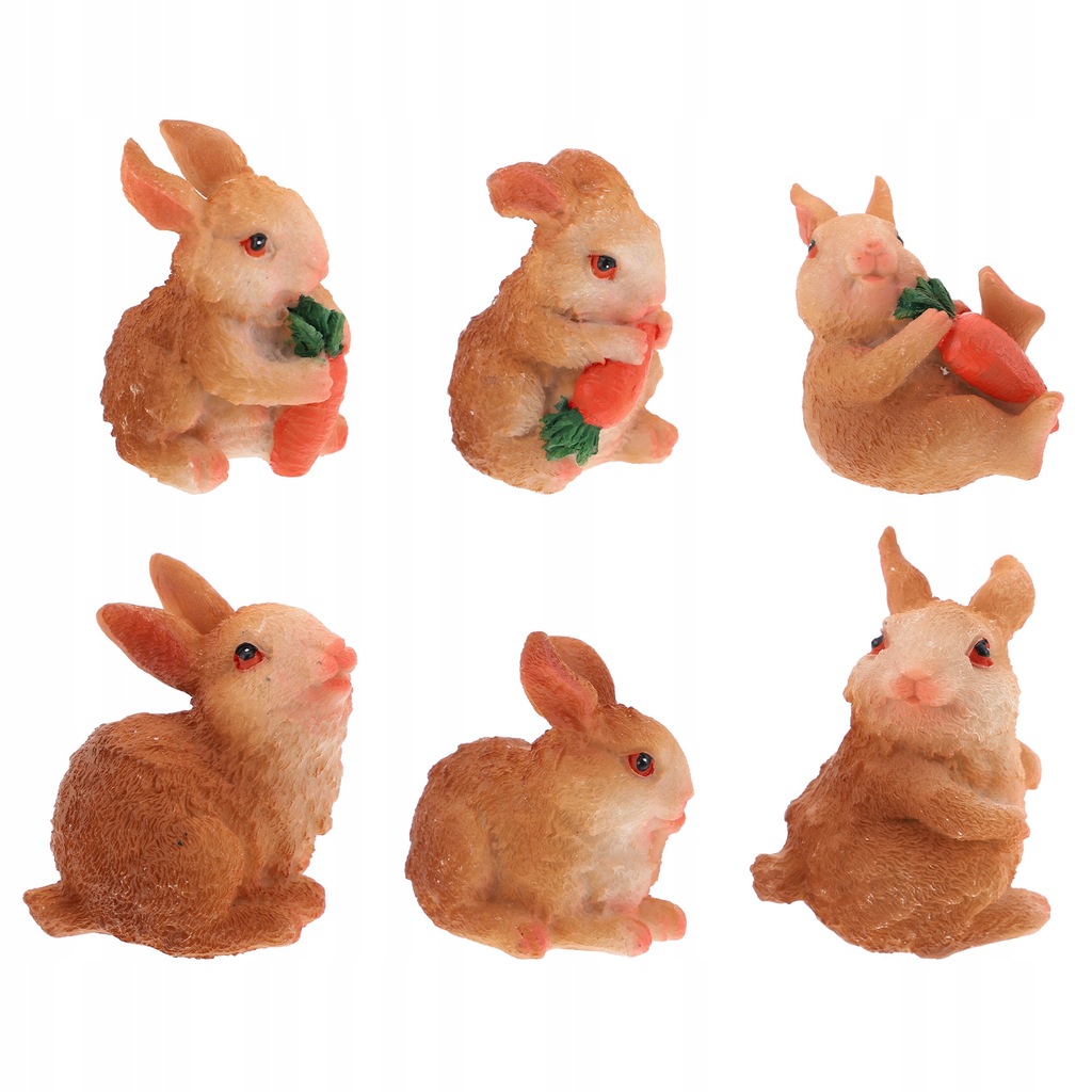 Mini Glass Animals Figures Rabbit Statue 6 Pcs - 13637491510 ...