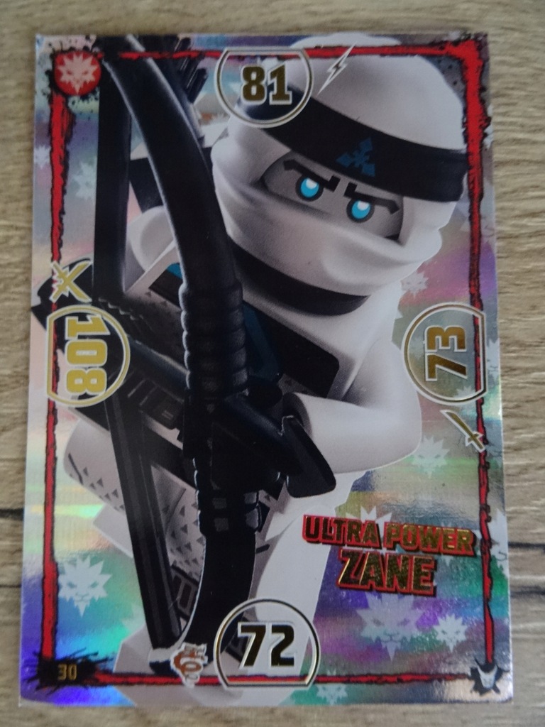 Karta LEGO NINJAGO seria 3 ULTRA POWER ZANE __30 - 13762203560 ...
