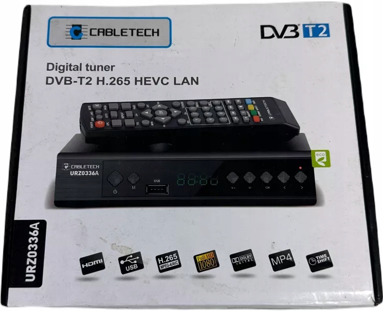 TUNER/DEKODER TV CABLETECH URZ0336A DVB-T2 FULL HD - 15329075303 - oficjalne archiwum Allegro