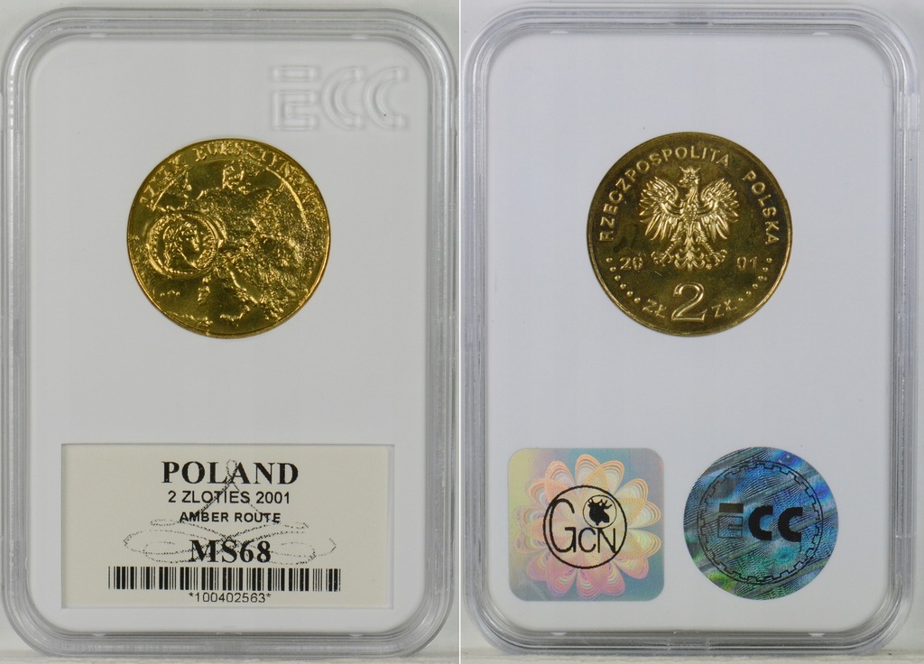 PZ. 2 ZŁOTE 2001 SZLAK BURSZTYNOWY MS68 GCN 20.08 - 8415979034 - oficjalne archiwum Allegro