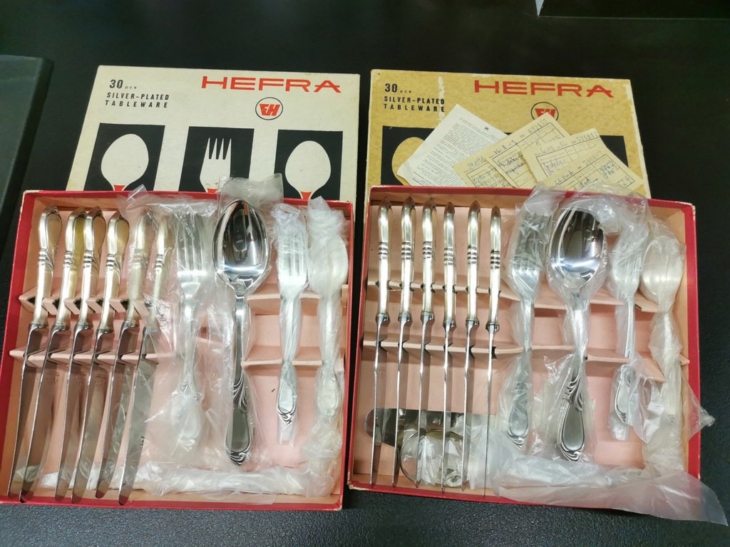 sztućce Hefra Rapsodia srebro 800 na 12 osób plus - 13053656165 ...