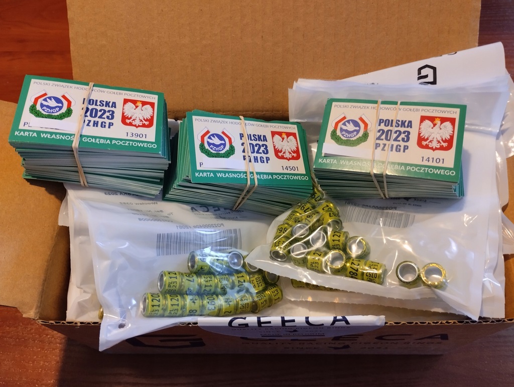 Obrączki rodowe GEECA 2023 / związkowe PZHGP - 13126092413 - oficjalne ...