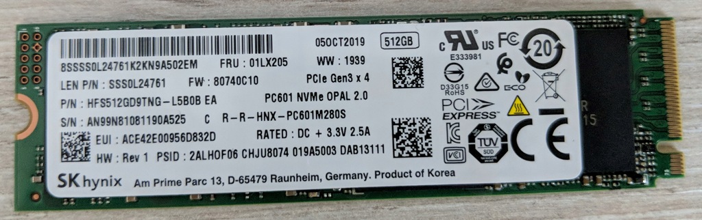 Dysk SSD Hynix PC601 512GB PCIe M.2 2280 NVMe BCM - 9140073564 ...