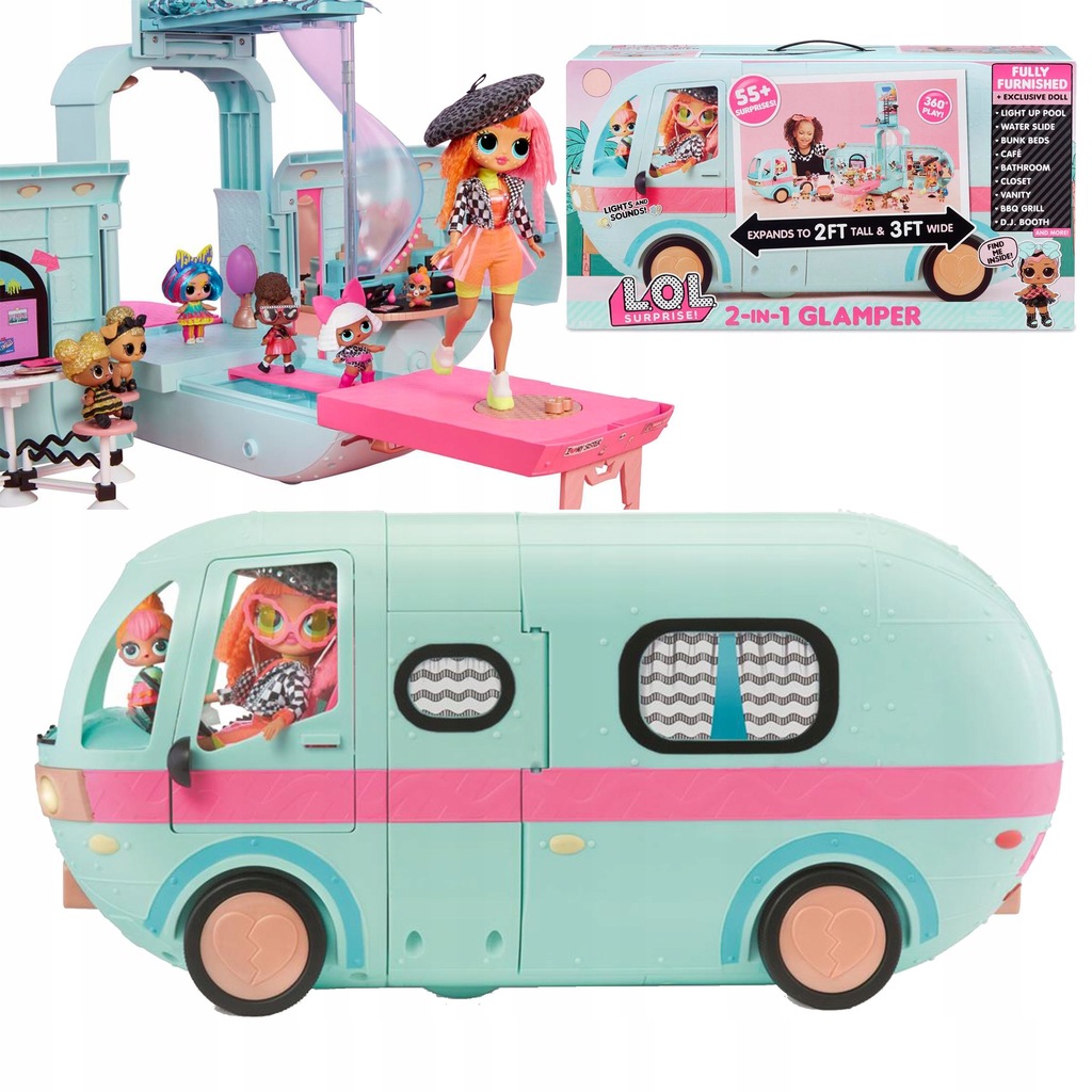 LOL SURPRISE - AUTOBUS GLAMPER KAMPER 2w1 + LALKA - 9250033847 ...