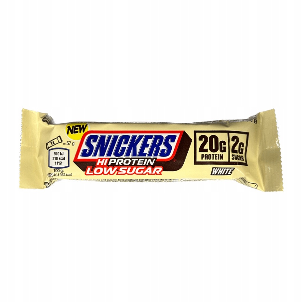 Snickers Hi Protein Bar White Low Sugar 57g SNICKERS PROTEINOWY BEZ ...