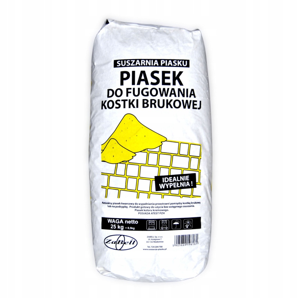 PIASEK ZASYPKA DO KOSTKI BRUKOWEJ ATEST PZH 25KG - 12802246808 ...