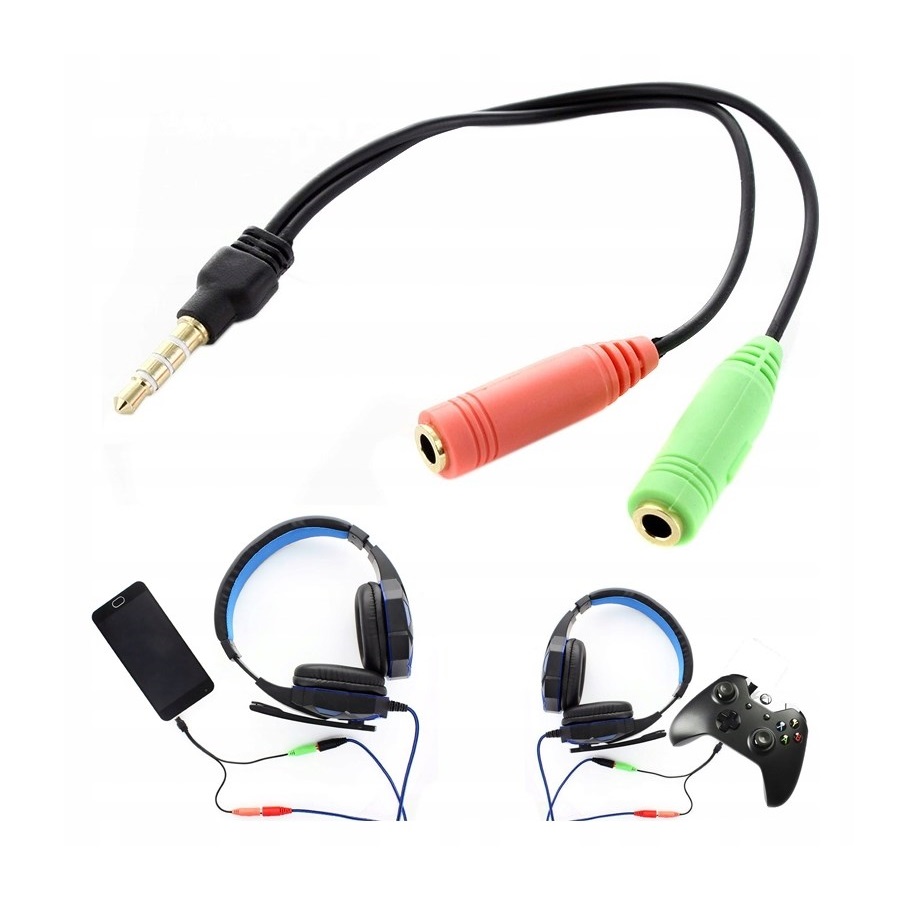 Kabel Adapter Mini Jack 3-4 pin Słuchawki Mikrofon - 7771548029 ... Kabel Adapter Mini Jack 3-4 pin Słuchawki Mikrofon - 7771548029 ...