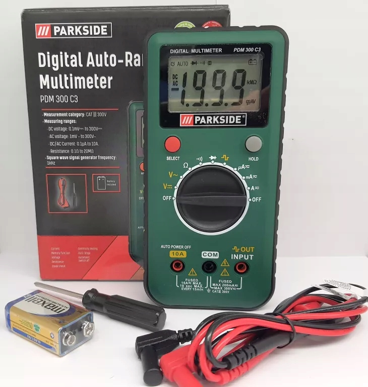 CYFROWY MIERNIK UNIWERSALNY PARKSIDE PDM 300 C3 - 12254983595 - oficjalne archiwum Allegro