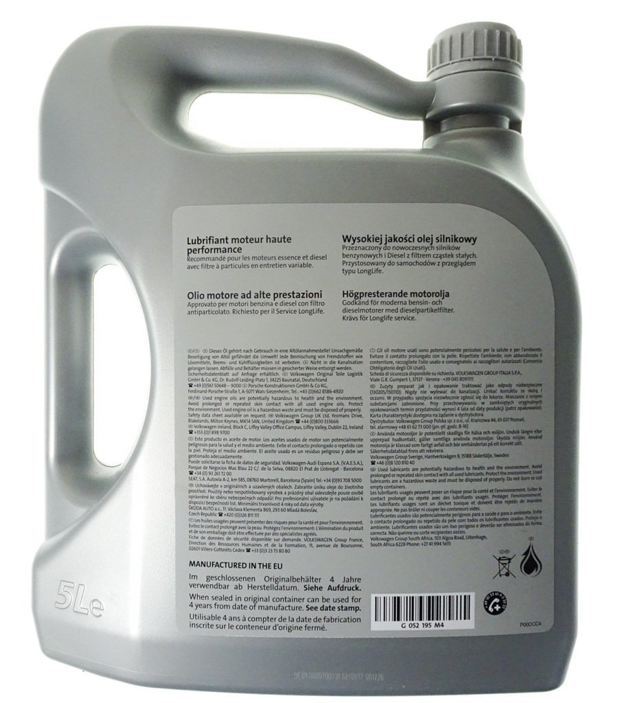 ORYGINALNY OLEJ VAG AUDI VW 5W30 LL III 504 507 5L - 6945415689 ...