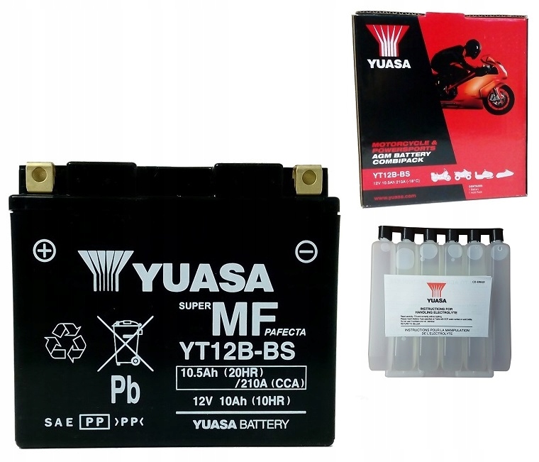 Akumulator AGM YT12B-BS 12V 10Ah 210A Yuasa - 12620082298 - oficjalne ...