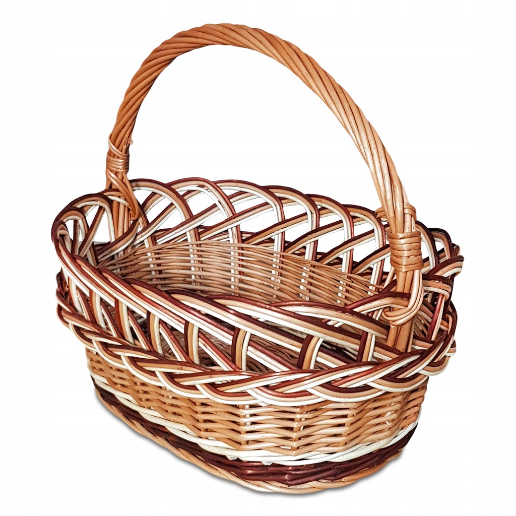 KOSZ WIKLINOWY Koszyk Wielkanocny DUŻY Na Zakupy Grzyby Piknik Prezent ...