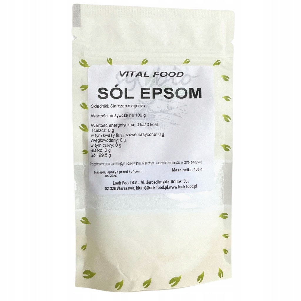 SÓL EPSOM Siarczan Magnezu 100g Vital Food - 13349768022 - oficjalne ...