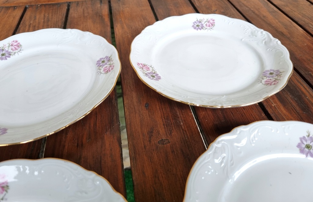 Talerze deserowe WAŁBRZYCH 4 szt PRL talerzyki - 12763414665 - oficjalne archiwum Allegro