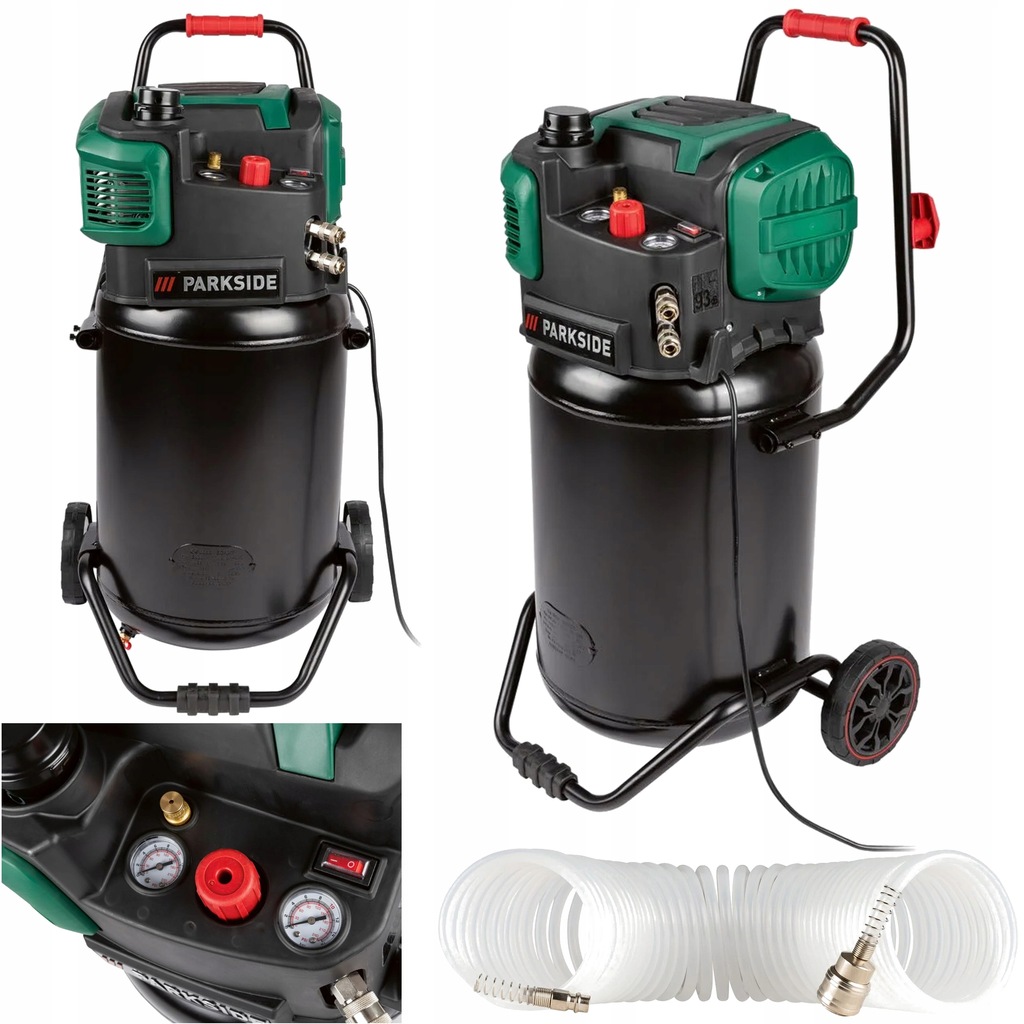 PARKSIDE sprężarka kompresor bezolejowy 50L cichy - 12798690257 ...