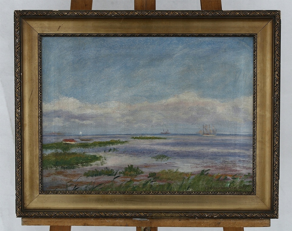 CLEMMEN CLEMMENSEN (1885-1964) PEJZAŻ OBRAZ OLEJNY - 10041769738 ...
