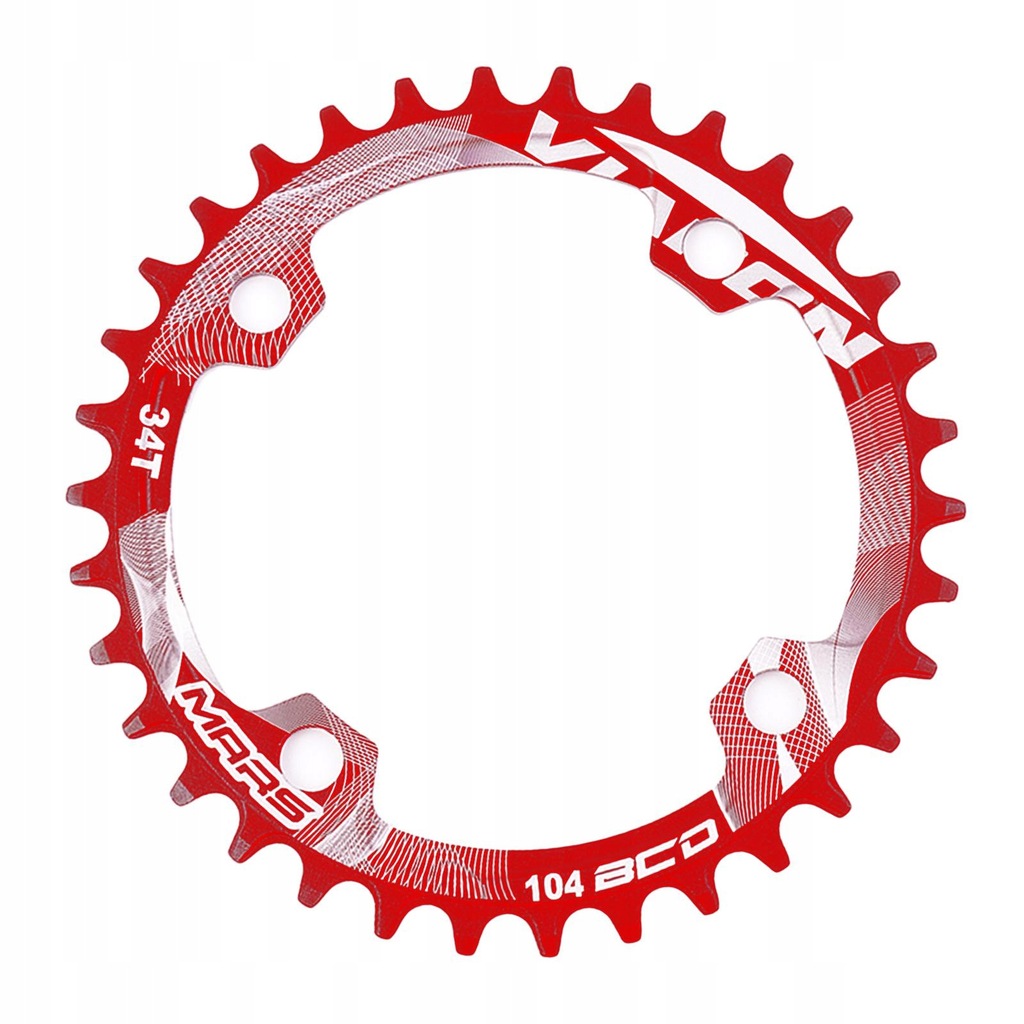 Bike Chainring Folding Bicycle BCD104 Red 34T - 12994853928 - oficjalne ...