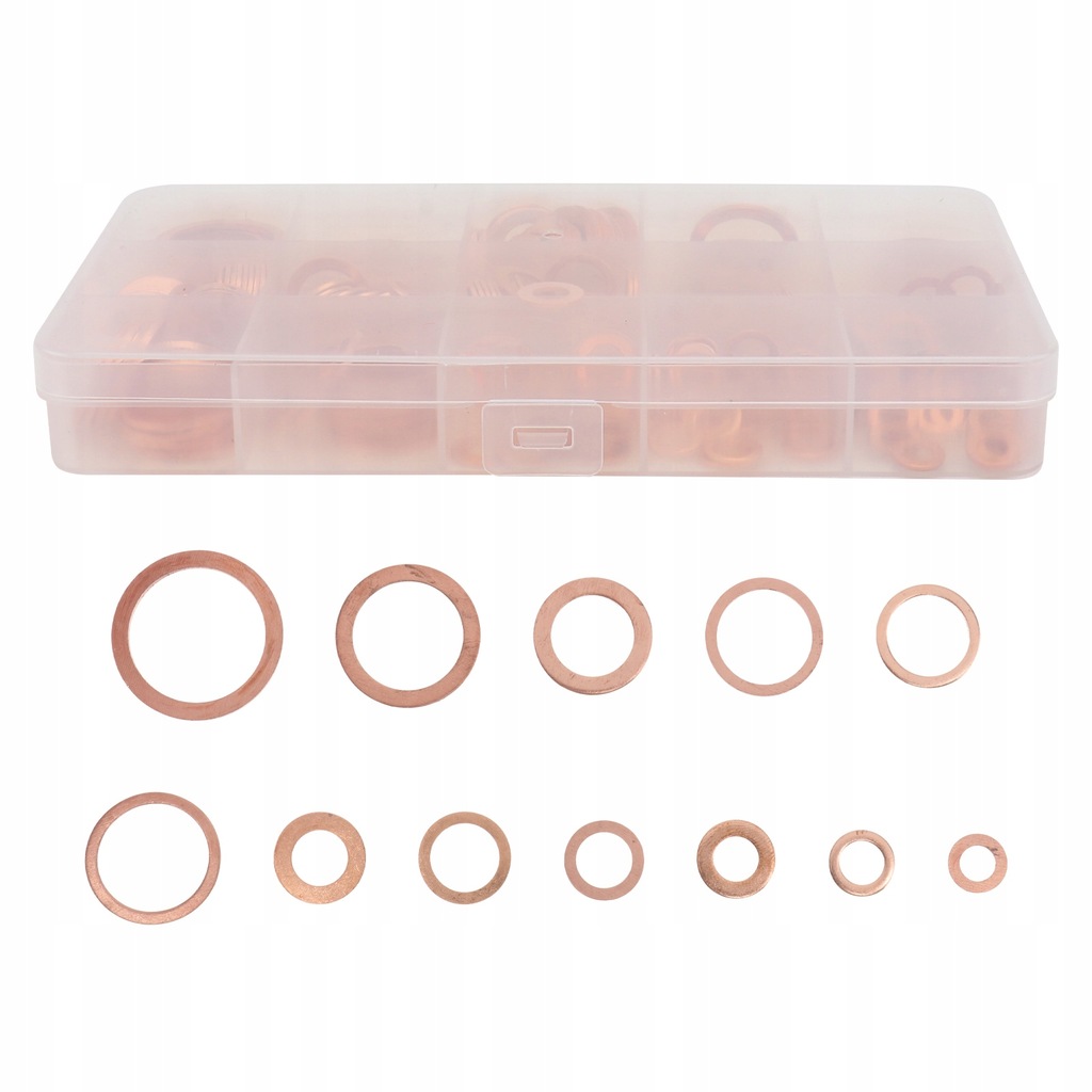 280PCS Copper Washers Set Flat Ring Drain Sump Plu - 13388369313 - oficjalne archiwum Allegro