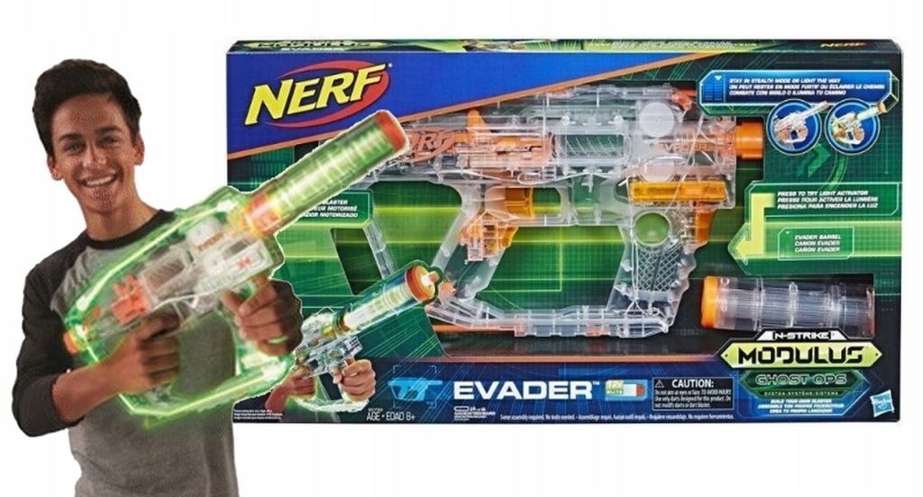NERF N-STRIKE MODULUS EVADER GHOST OPS E0733 świeci w ciemności ...