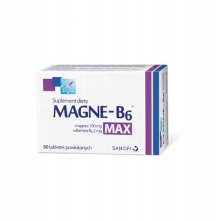 Magne-B6 Max, 50 tabletek powl stres przemęczenie - 10071649215 - oficjalne archiwum Allegro