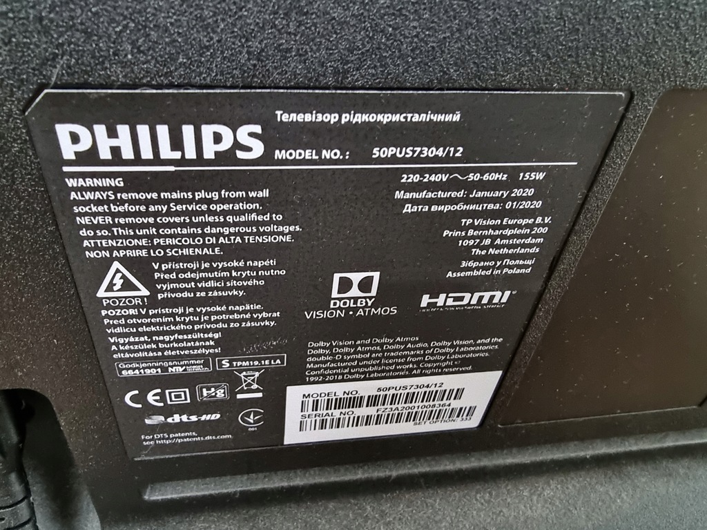 TV Philips 50PUS 7304/12 - 13314331605 - oficjalne archiwum Allegro