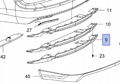 wkład dyfuzor zderzaka tylnego Insignia A 13287471 - 7819682861 ...