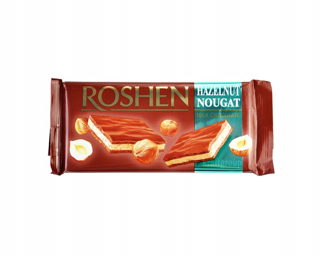 Roshen Czekolada Mleczna Nugat orzech laskowy 90g - 9303085209 - oficjalne archiwum Allegro