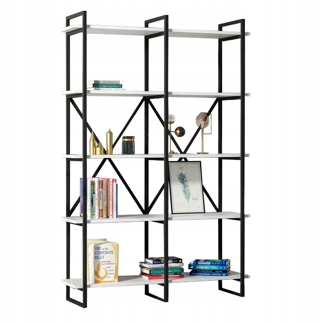 DUŻY REGAŁ NA KSIĄŻKI BIAŁY LOFT INDUSTRIALNY RUSTYKALNY 120 CM Elston ... DUŻY REGAŁ NA KSIĄŻKI BIAŁY LOFT INDUSTRIALNY RUSTYKALNY 120 CM Elston ...