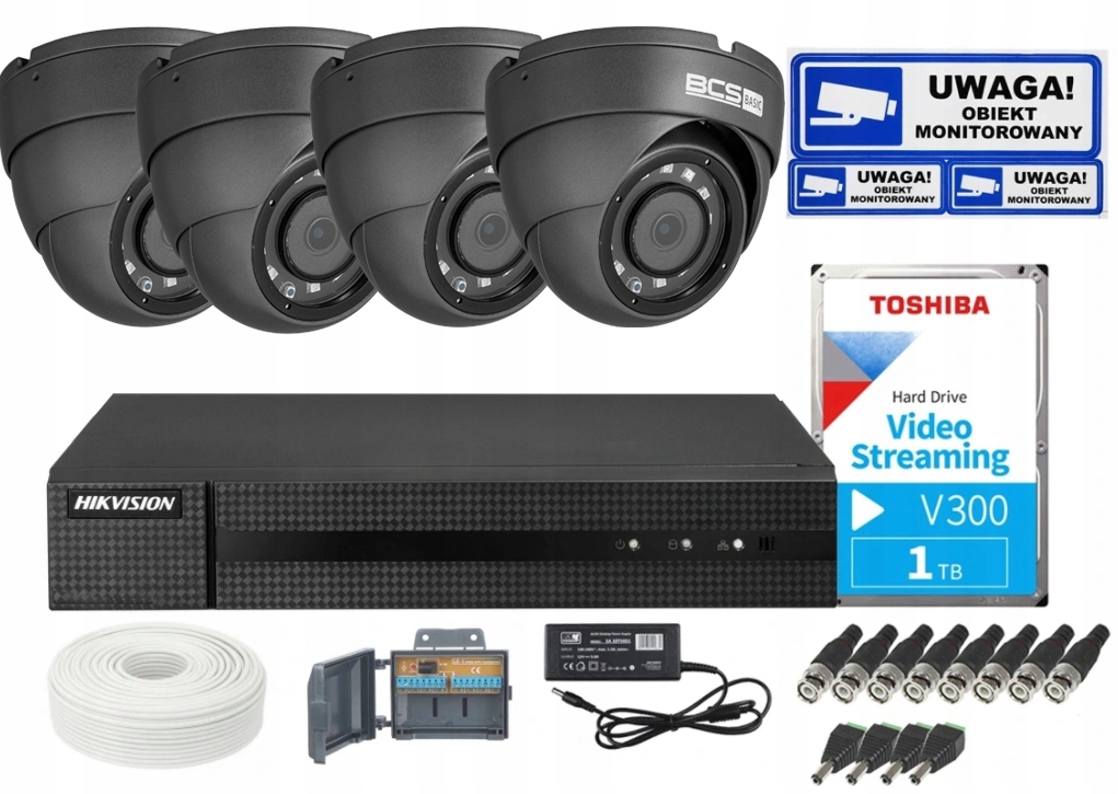 ZESTAW MONITORINGU DOMU 4 KAMERY ZEWNĘTRZNE FullHD - 9761561618 ...
