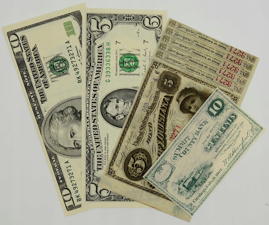 18.fu.USA, Luizjana,., Zest.Banknotów szt.4, St.1 - 12477089035 ...