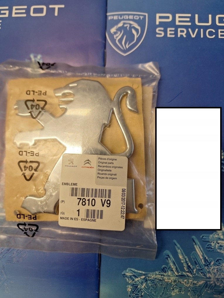 EMBLEMAT ZNAK FIRMOWY TYŁ PEUGEOT PARTNER TEPEE OE 7810V9 - 15224549815 ...