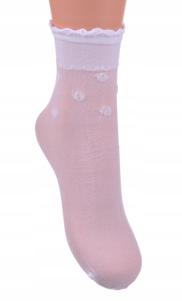 BIAŁE Skarpetki DZIECIĘCE CIENKIE 30DEN, 2-8LAT - 12549412394 - oficjalne archiwum Allegro