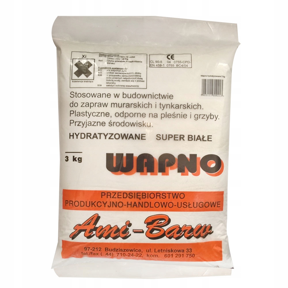 Wapno hydratyzowane super białe 3 kg do malowania i bielenia drzew ...
