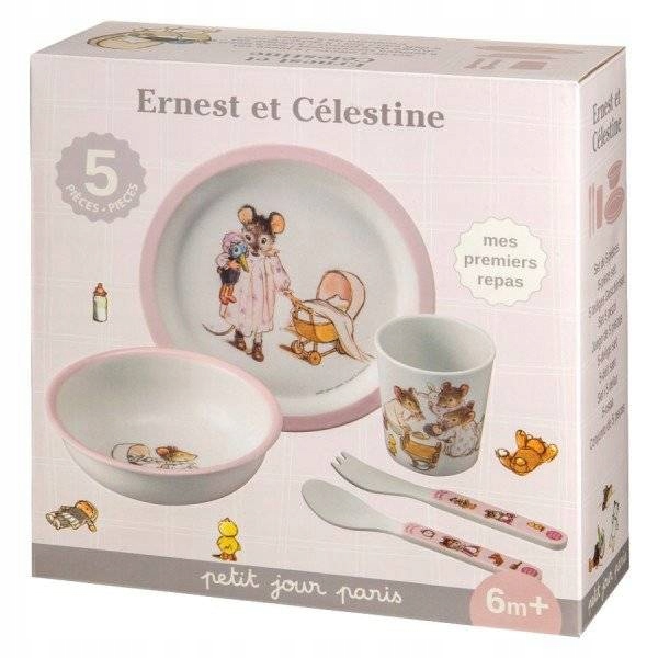 Zestaw naczyń i sztućców 5 el., Ernest i Celestyna - 11078437169 ...