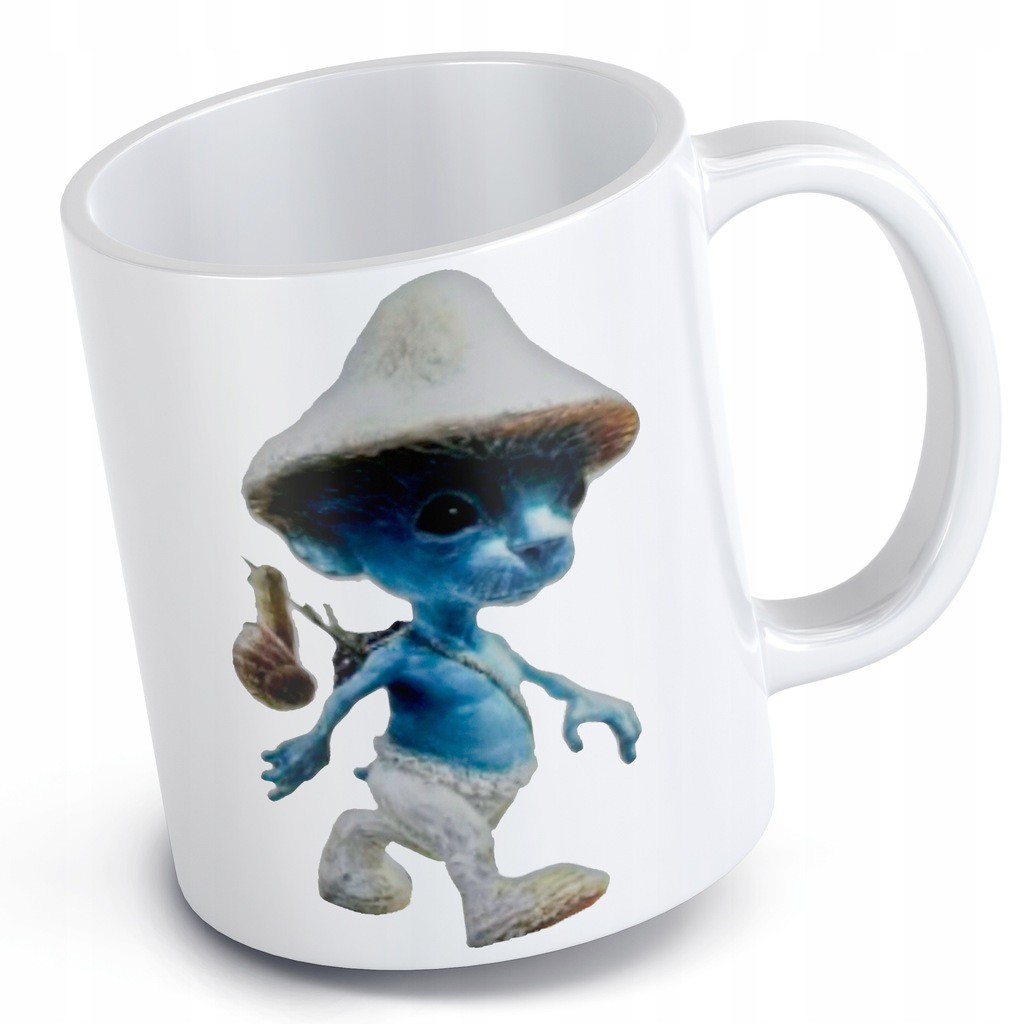 Kubek z Nadrukiem SMURF SMERF WE LIVE WE LOVE KOT ZABAWNY ŚMIESZNY MEM ...