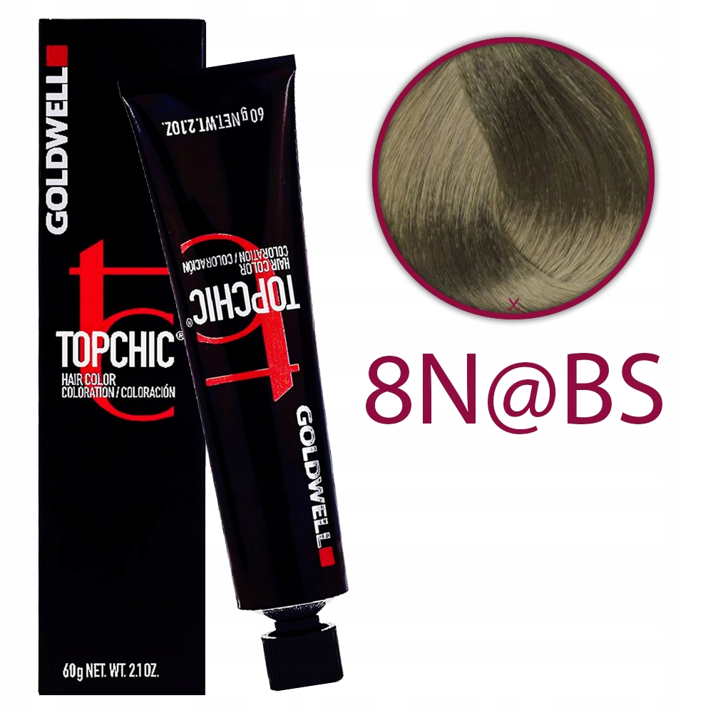 GOLDWELL TOPCHIC FARBA DO WŁOSÓW - 8N@BS - 60ml - 12875482904 ...