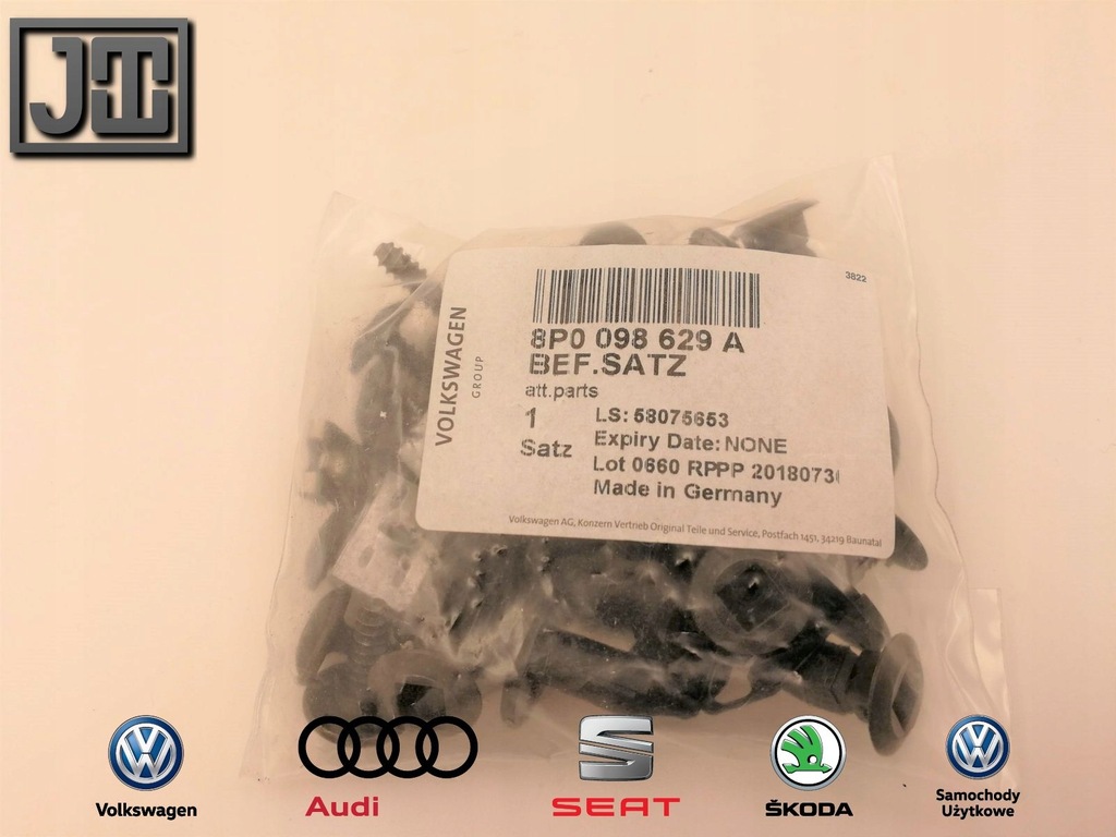 ZESTAW MOCOWAŃ NADKOLA PRZÓD VW AUDI 8P0098629A - 13416308978 ...