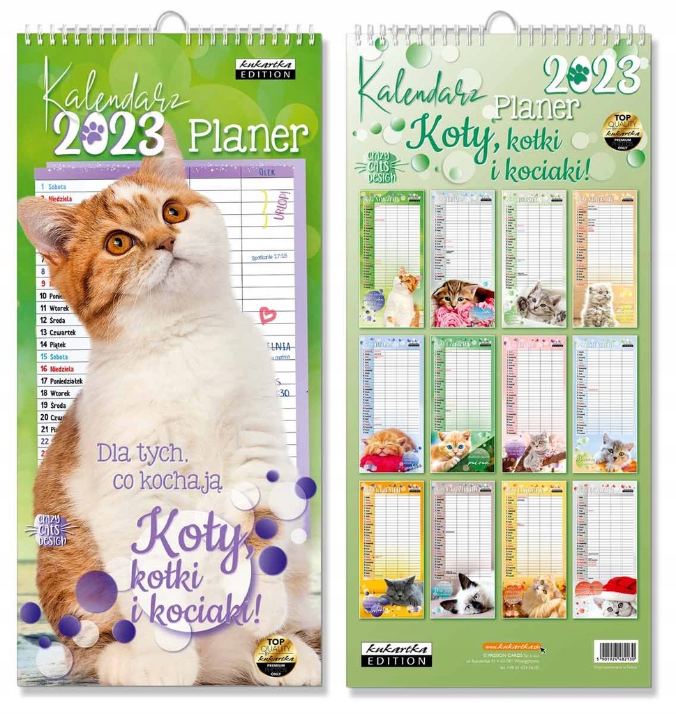 Kalendarz Planer KOTY KOTKI KOTECZKI 2023 Kukartka - 12608807881 - oficjalne archiwum Allegro