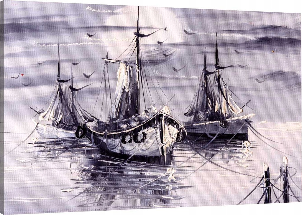 OBRAZ NA PŁÓTNIE STATKI NA MORZU 100x70 800 WZORÓW - 8306466629 ...