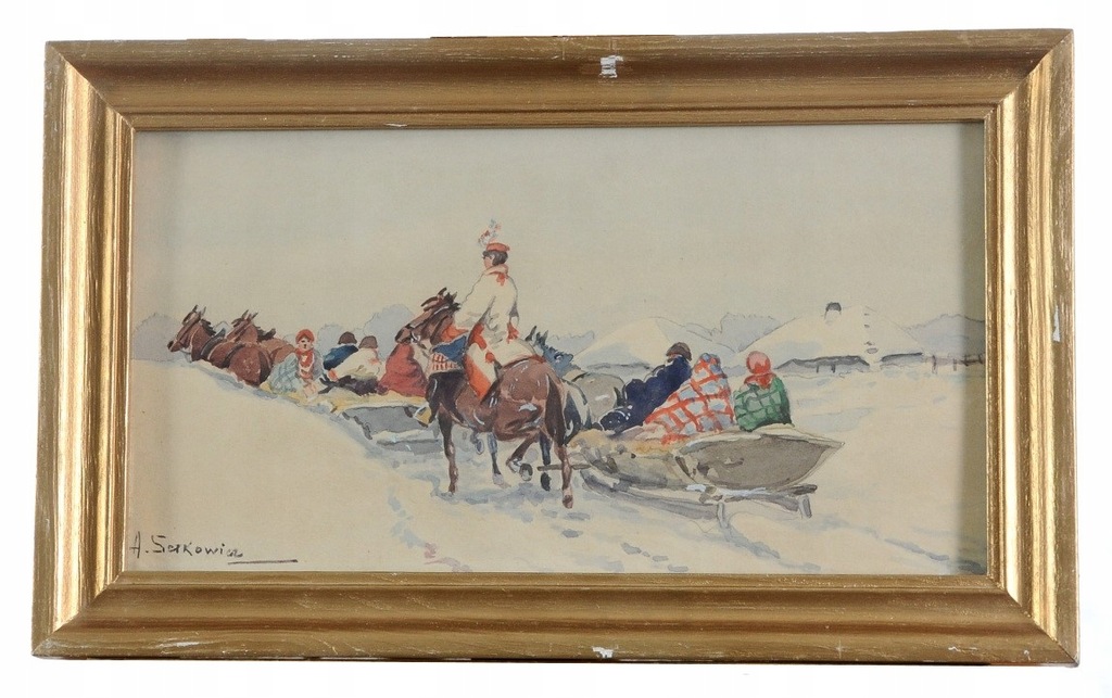 ADAM SETKOWICZ (1875-1945) "SANNA" CENNY STARY OBRAZ AKWARELA ...