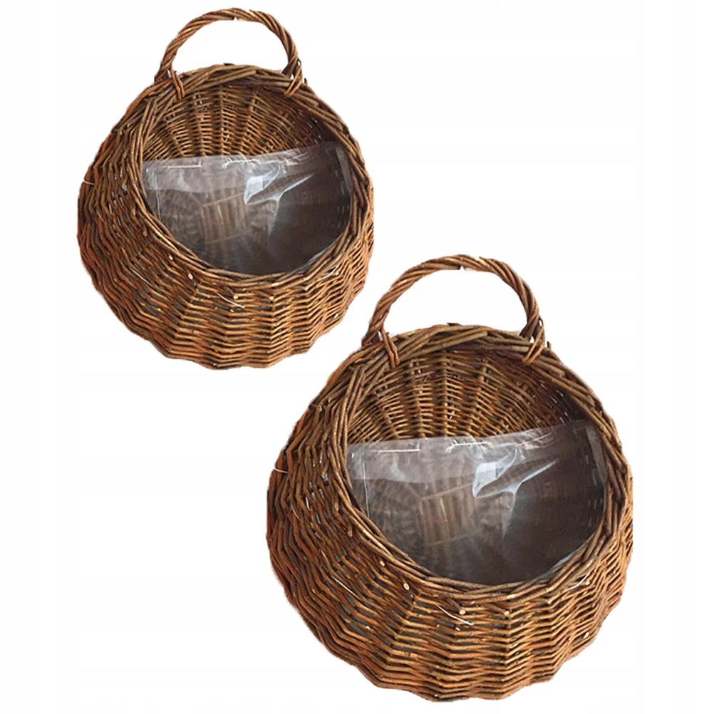 Rattan Hanging Planter Wall Outdoor Wicker Basket - 13786719359 ...