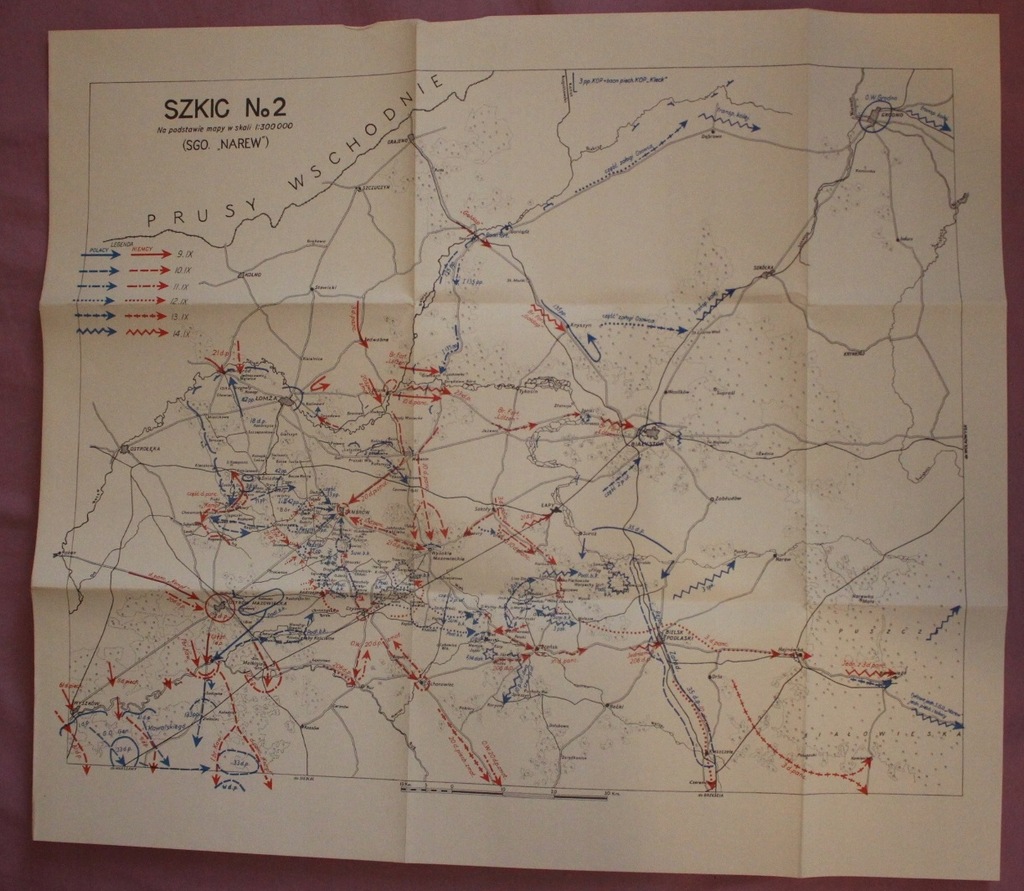 MAPA - Szkic No2 ( SGO. "NAREW" ) - PRUSY WSCHODNIE - REPRINT ...