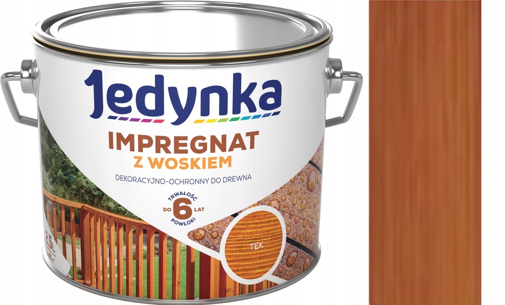 JEDYNKA IMPREGNAT DO DREWNA Z WOSKIEM 2,5L TEAK TEK TIK - 9007243832 - oficjalne archiwum Allegro