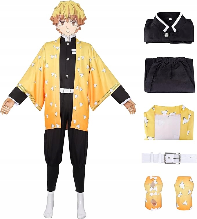 Agatsuma Zenitsu Cosplay kostium Anime Demon Slayer L - 15063223568 ...