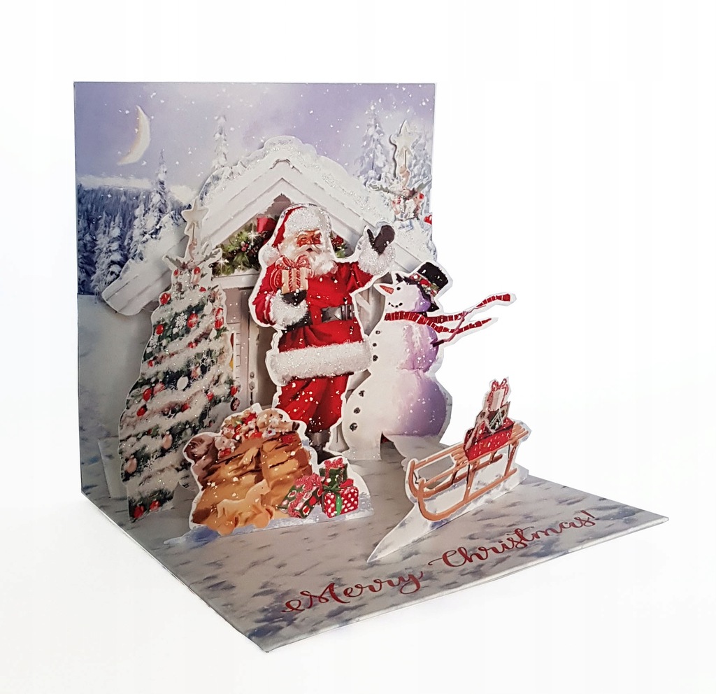MIKOŁAJ kartka boże narodzenie świąteczna super kartki 3D Wigilia prezent - 14529514134 ...